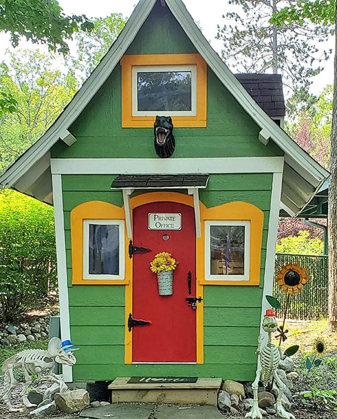 The cheerful office building looks like it was designed by someone who believes work spaces should spark joy, even when you're just checking in.