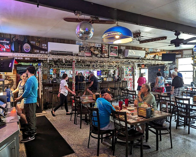 Inside Cherry Pocket, where every table tells stories and neon signs cast a glow that makes everyone look like they're having the time of their lives.