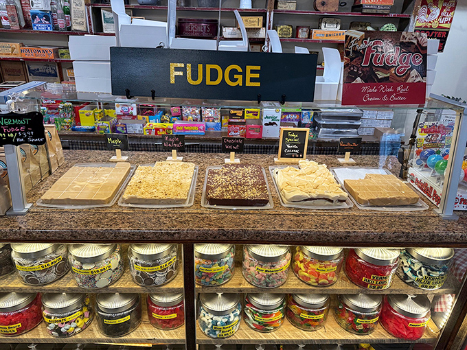 The fudge counter &ndash; where diet plans go to die and happiness is served by the square inch.