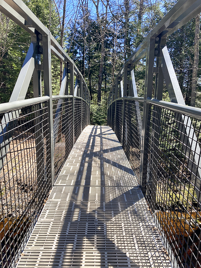 Engineering meets enchantment on this sturdy footbridge, offering the perfect vantage point for waterfall watching and photography.