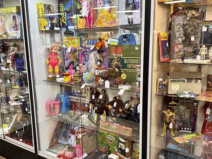 Yesterday's playthings become today's collectibles in display cases that trigger waves of nostalgia across multiple generations.