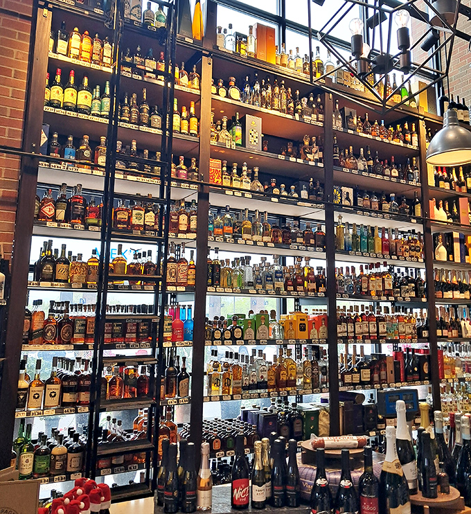 Wall of spirits: This impressive liquor library would make most dedicated bars jealous – proof that Alex's takes "full service" to intoxicating new heights.