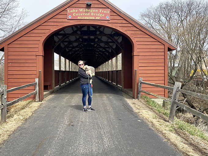 Even four-legged friends appreciate historic architecture, though they're probably more interested in the squirrels nearby.