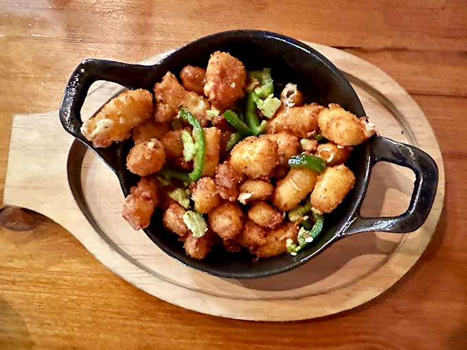 These aren't your average cheese curds &ndash; they're golden-fried pockets of joy that crunch then melt, leaving you reaching for "just one more."