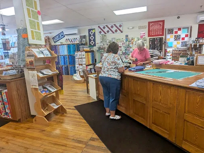 Fabric hunters know the thrill &ndash; these meticulously organized baskets offer a treasure hunt where every colorful discovery sparks new project ideas.
