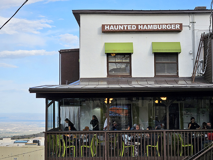 The aptly named Haunted Hamburger serves up juicy burgers with a side of spectacular views from its perch in historic Jerome.