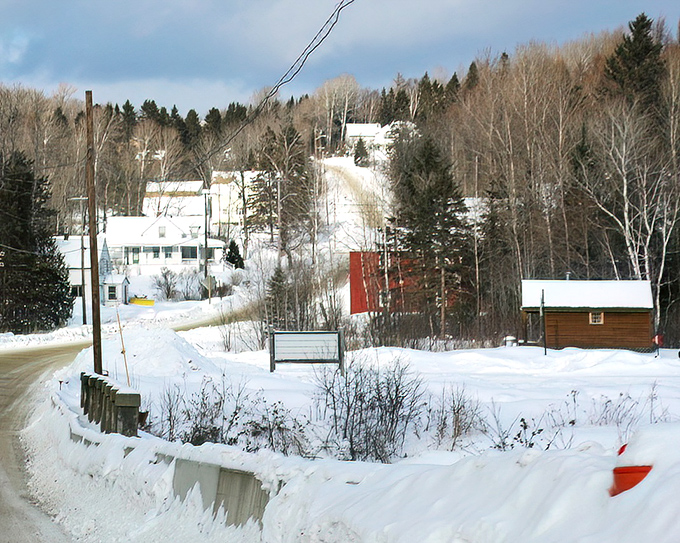 Stockholm's snowy landscape showcases the true northern character of this small town located in Maine's northernmost county.