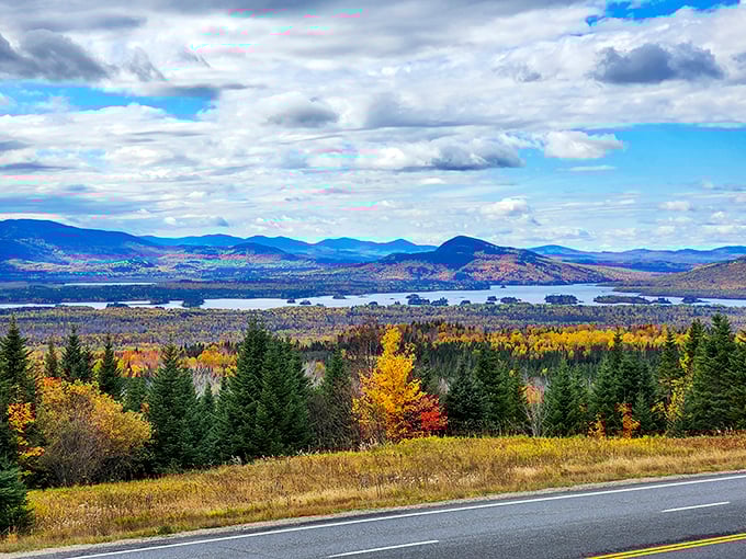Golden sunset light bathes Attean Pond's transparent waters, creating the perfect end to a day of swimming in western Maine's hidden gem. 