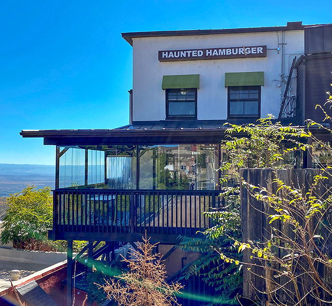 Perched on the mountainside, Haunted Hamburger offers diners breathtaking vistas from its outdoor deck high above the Verde Valley.
