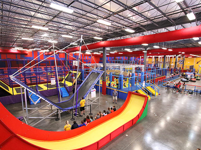 Activity Center Overview: A bird's-eye view of organized chaos, where every primary color hosts a different flavor of adrenaline.