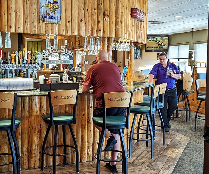 A proper bar setup at a gas station, because why should restaurants have all the fun?