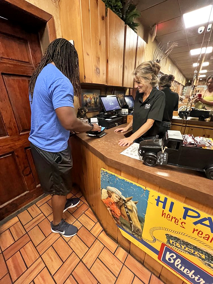 Counter: Where transactions happen but community is built &ndash; friendly staff managing the flow of hungry patrons with the efficiency of seasoned professionals.
