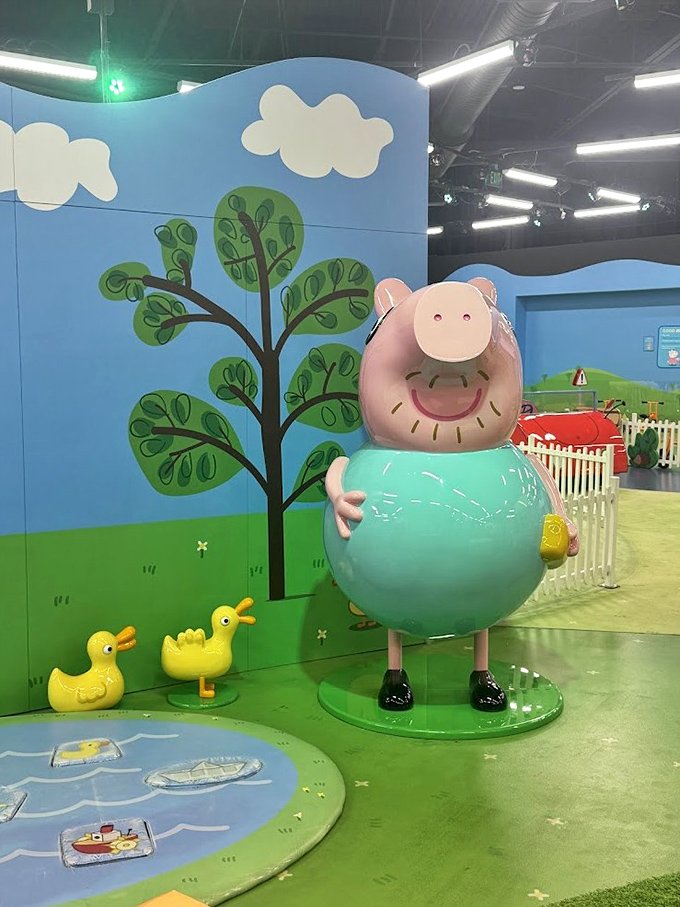 Standing tall in his signature outfit, this character statue inspires both awe in children and a strange desire in parents to say "I'm a bit of an expert."