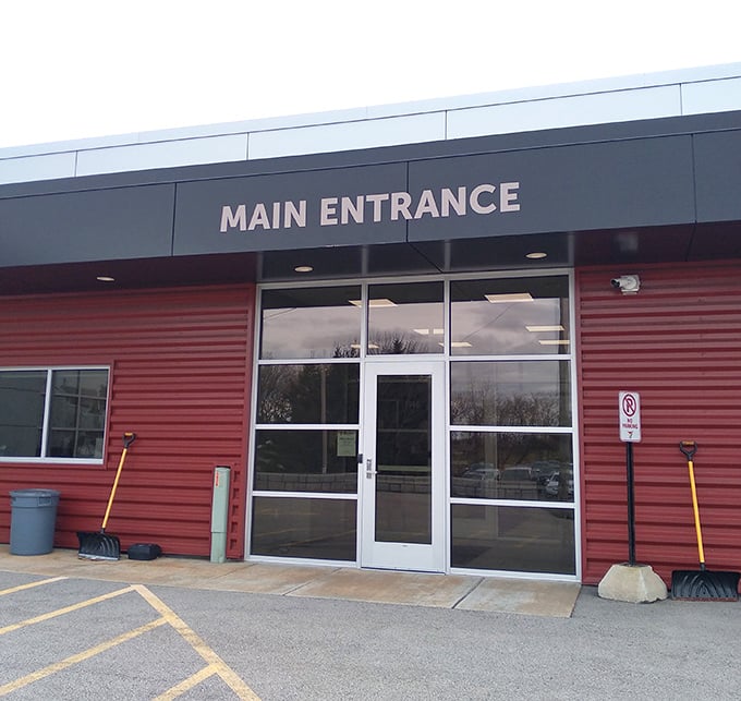 The main entrance welcomes cheese pilgrims from near and far to this temple of dairy excellence.