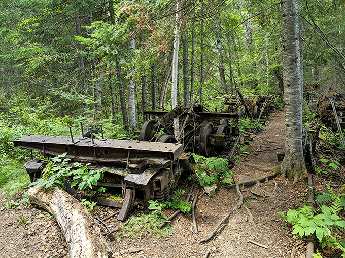 Mechanical hearts of the forest &ndash; these abandoned engines once powered Maine's legendary logging operations with thunderous determination.