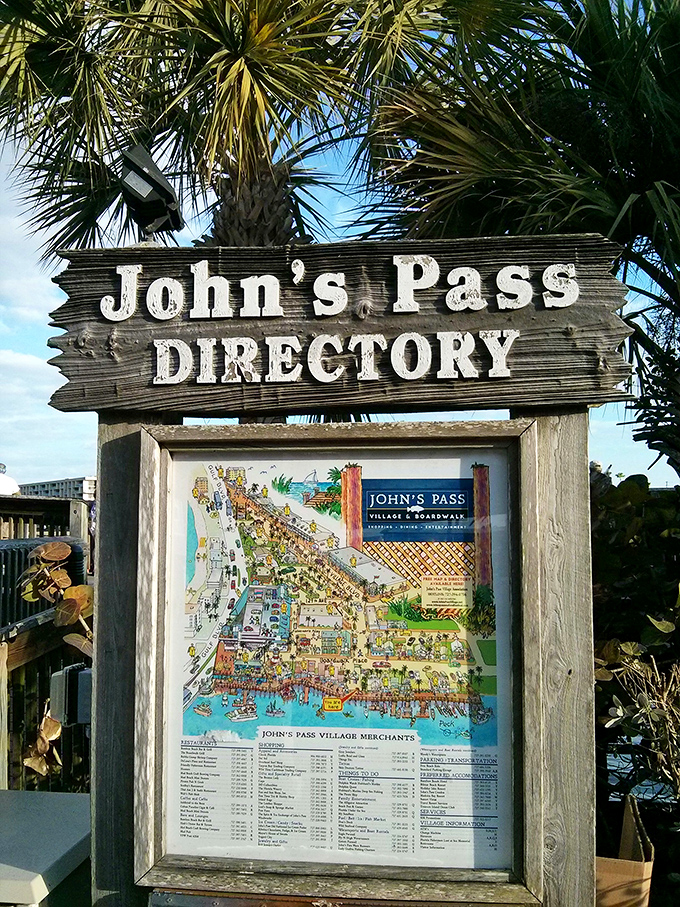 The directory might help you navigate, but the best discoveries at John's Pass often happen when you wander without a plan.