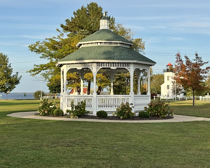 Ludington Park combines manicured green spaces with wild shoreline views, proving that civilization and nature can coexist beautifully.