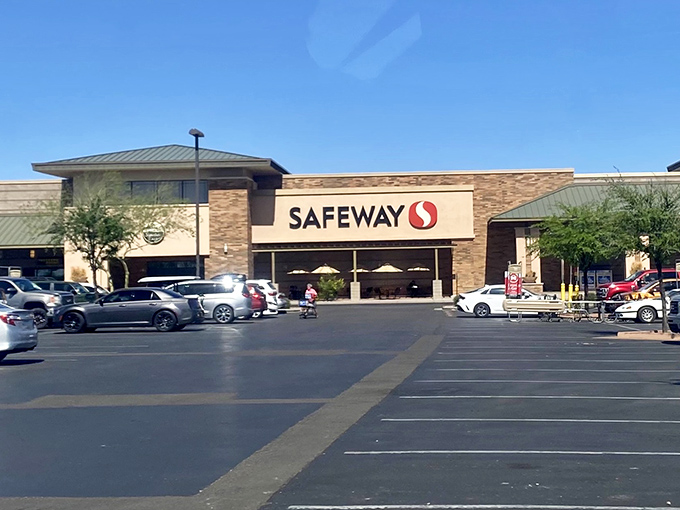 Safeway provides modern convenience in a town that otherwise feels delightfully suspended in time.