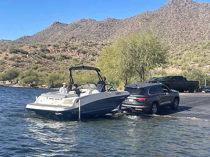 Launching a boat here means your day on the water starts with views that most people only see in vacation brochures for faraway destinations.