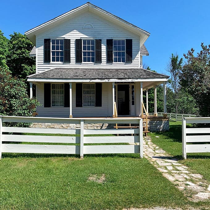 The superintendent's house proves that even in a remote iron town, someone got to live in style with a proper front porch.