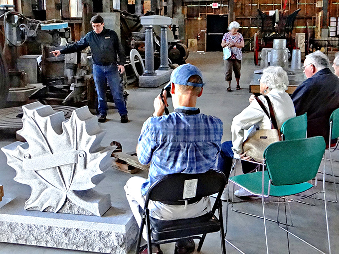 The Jones Brothers Granite Plant stands as testament to Barre's industrial legacy, where generations of craftsmen transformed raw stone into art.