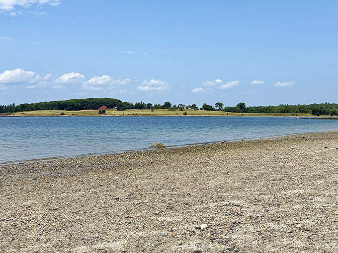 Wadsworth Cove Beach offers a pebbly retreat where the water is refreshingly cold and the views worth every goosebump.