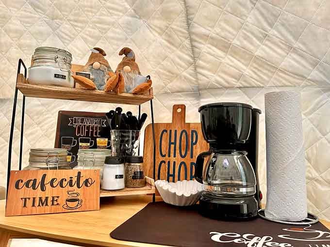 Morning coffee tastes better when you're brewing it while watching the sunrise through transparent walls, scientific fact.