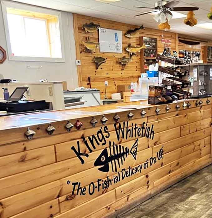 The counter at King's, where fish tales and friendly service combine to create the heart of this Upper Peninsula gem.