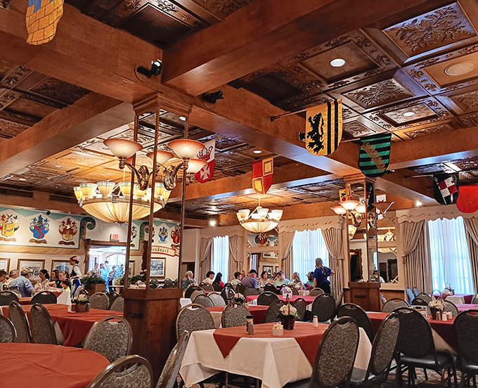 Happiness looks like this &ndash; a dining room filled with people making memories over plates of schnitzel and steins of beer.