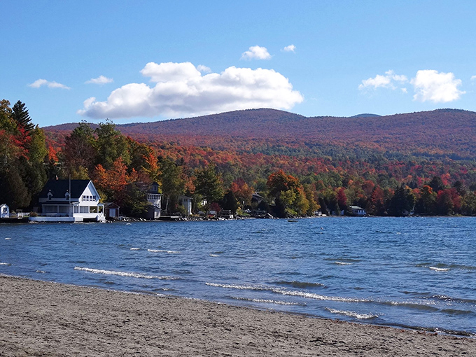 Lakeside living where your neighbors are mountains and your commute involves possibly the most scenic views in Vermont, no traffic jams included.