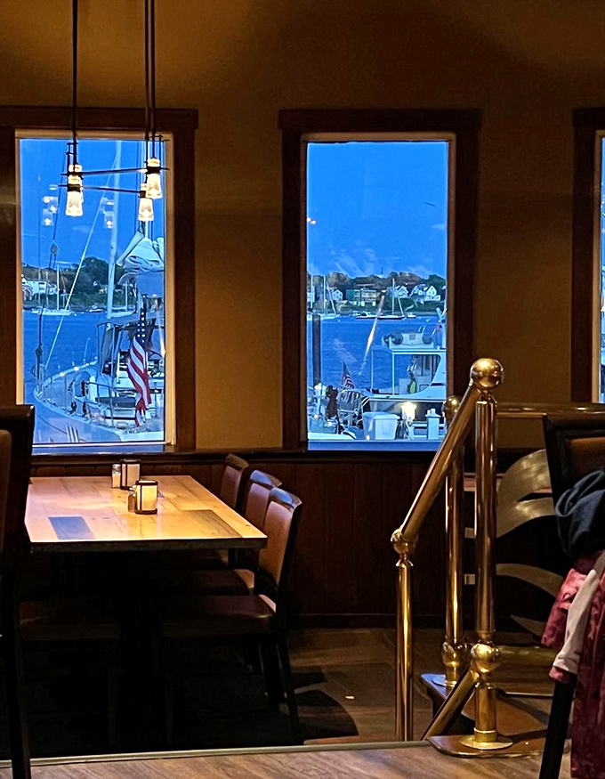 Window-side tables frame postcard-worthy harbor views &ndash; dinner with a constantly changing maritime backdrop.