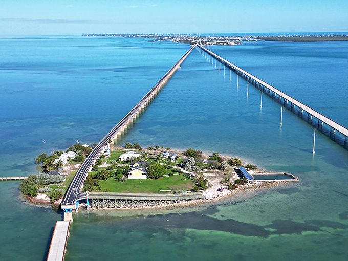 The Seven Mile Bridge connects the Florida Keys like a concrete lifeline. This engineering marvel offers drivers some of the most spectacular water views in America.