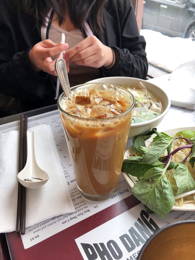 Vietnamese iced coffee (C&agrave; ph&ecirc; sua d&aacute;) combines strong brew with sweetened condensed milk for the perfect post-meal pick-me-up.