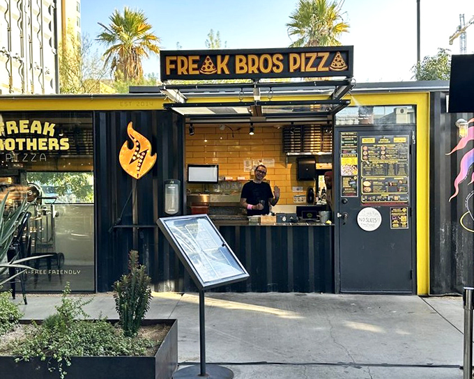 Freak Brothers Pizza's yellow container kitchen proves great things come in small packages &ndash; especially when those things are wood-fired pizzas.