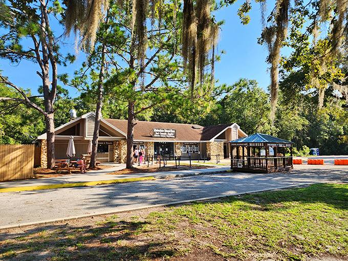The park's concession building offers creature comforts without detracting from the natural beauty that surrounds it.