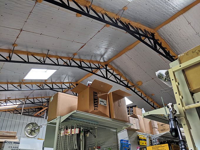 A glimpse inside Unity&rsquo;s Community Market, showcasing stocked shelves, busy storage areas, and the welcoming small-town charm shoppers appreciate in Maine.