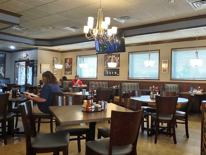 Multiple dining areas ensure there's always a cozy spot to settle in, whether dining solo or gathering with a group of friends.