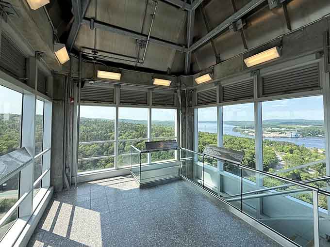 Floor-to-ceiling windows offering panoramic views that make every other observation deck seem a bit lacking.