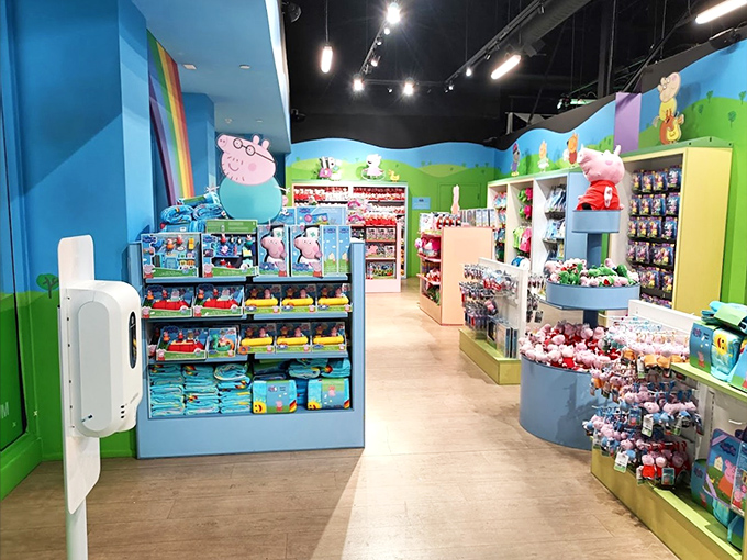 A kaleidoscope of branded merchandise arranged so perfectly it could hypnotize parents into opening their wallets without resistance.