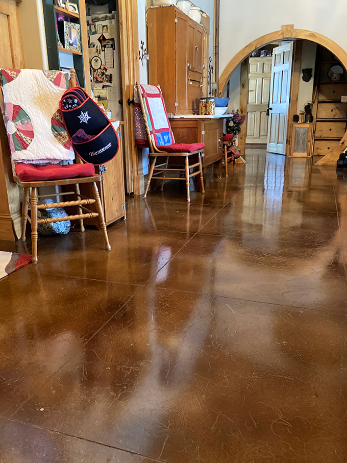 Polished wood floors and archways guide visitors through this lovingly crafted space that feels both fantastical and functional.