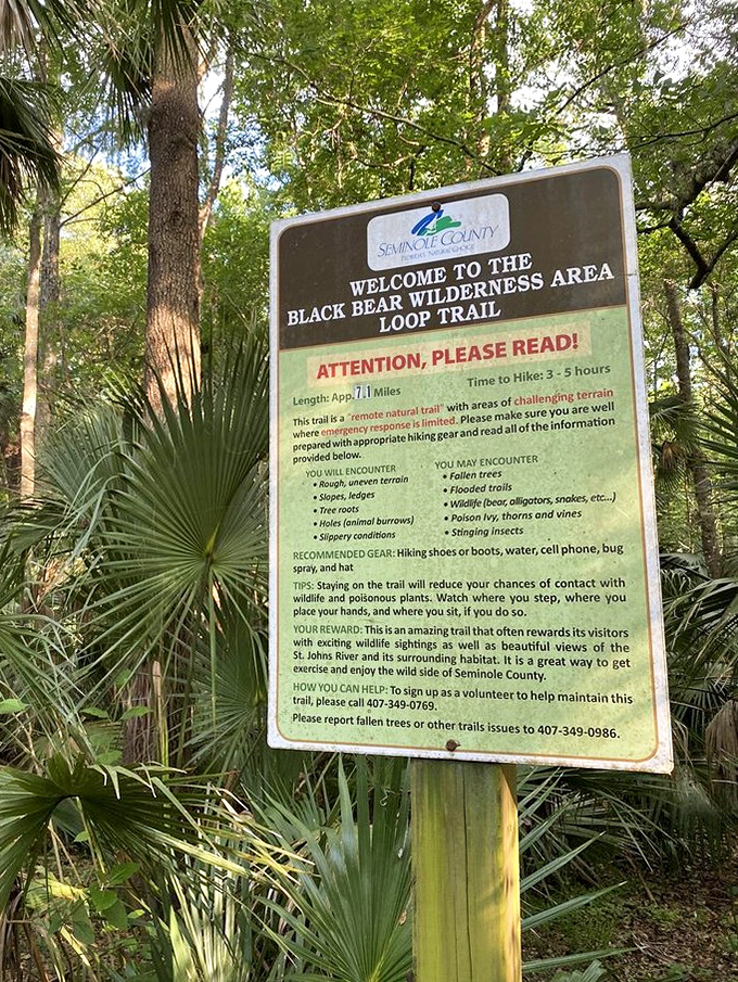 Trail markers remind adventurers of the wild territory they're entering, where preparation matters and nature still holds the upper hand.