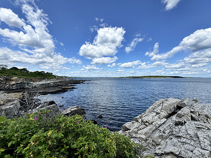 Casco Bay's dramatic shoreline creates a natural sculpture garden where land and sea engage in eternal conversation.