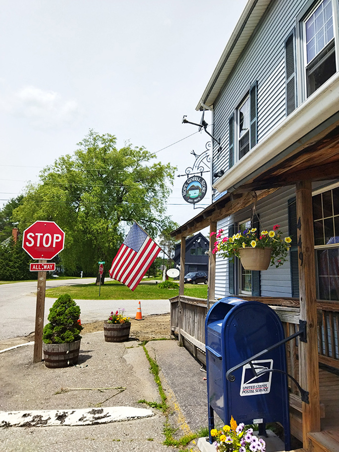 The Hope General Store sign swings gently in the breeze, a beacon for travelers and a constant in the lives of locals.
