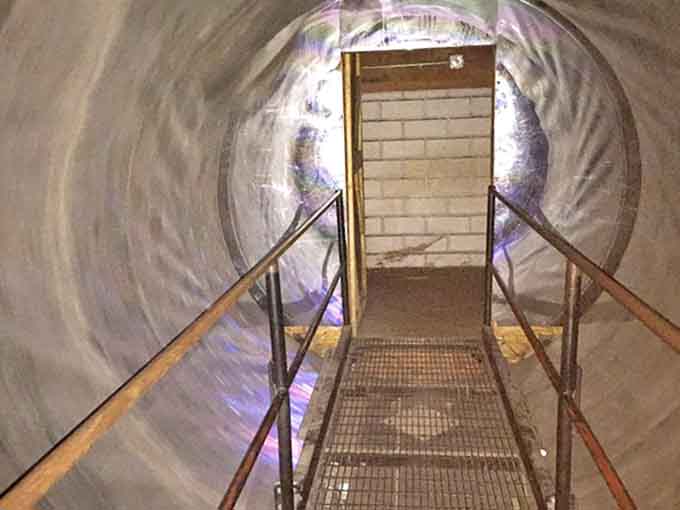 The vertigo tunnel creates an illusion of movement while standing still, a mind-bending corridor that tests your balance and perception.