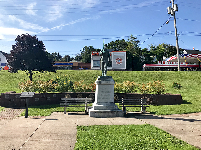 Veteran's Memorial Park offers a quiet moment of reflection amid the bustle of downtown, honoring those who served with dignity.