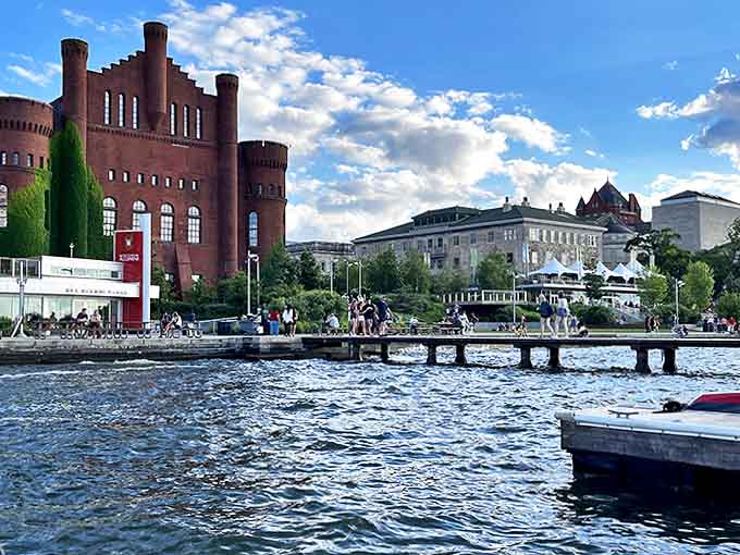 Waterfront Building View Historic architecture meets modern recreation along Madison's waterfront, where centuries of stories are written into every brick.