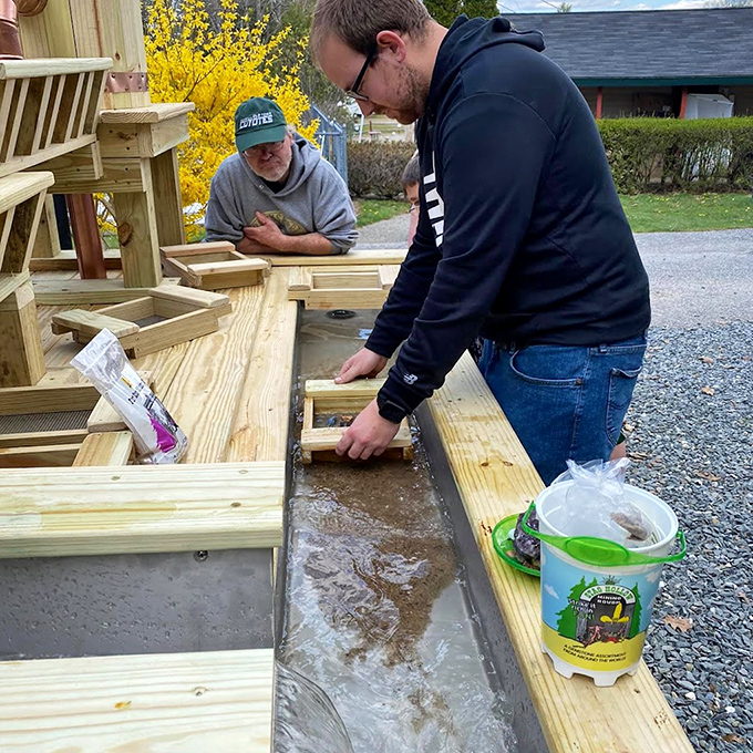 The campground's amenity areas blend functionality with rustic aesthetics, making even practical necessities feel like part of the adventure.
