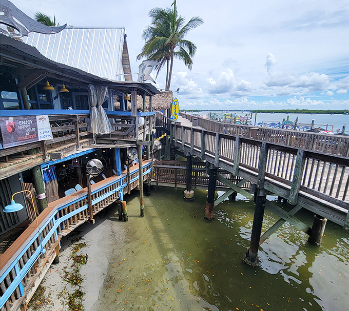 This boardwalk isn't just a path &ndash; it's a journey through Florida's coastal charm, one weathered plank at a time.