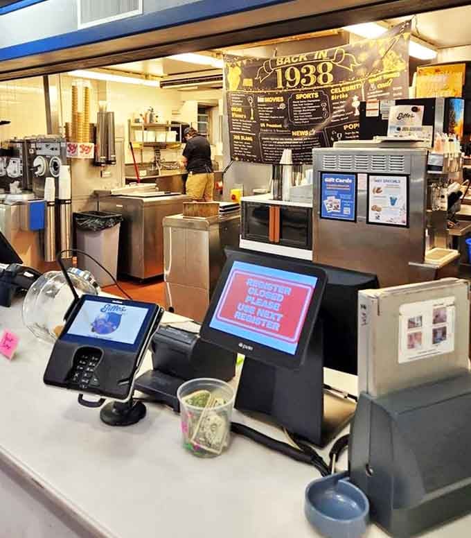 The efficient counter service at Gilles keeps things moving smoothly, even during the busiest times when everyone wants custard simultaneously.