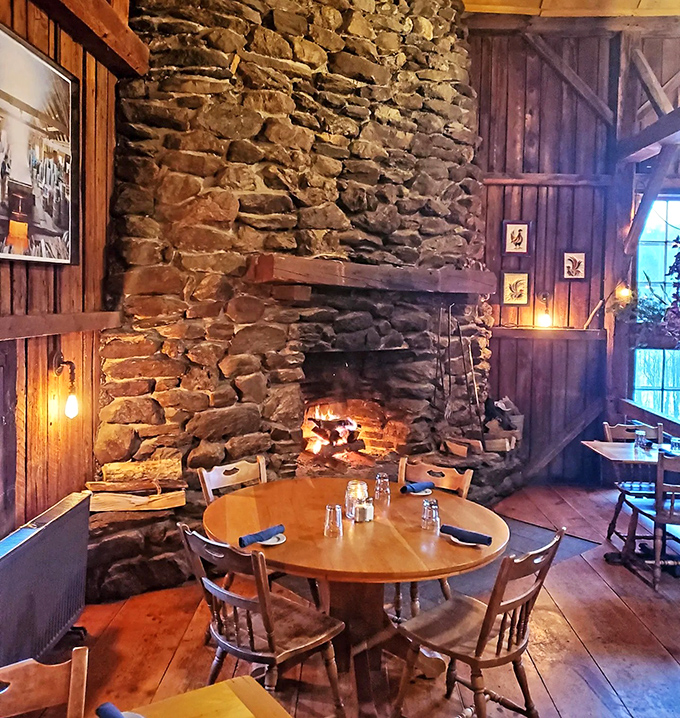 A fireplace that could tell stories of countless celebrations, romantic evenings, and "just because" dinners over the years.